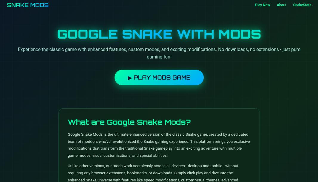 Snake Mods - Play Google Snake